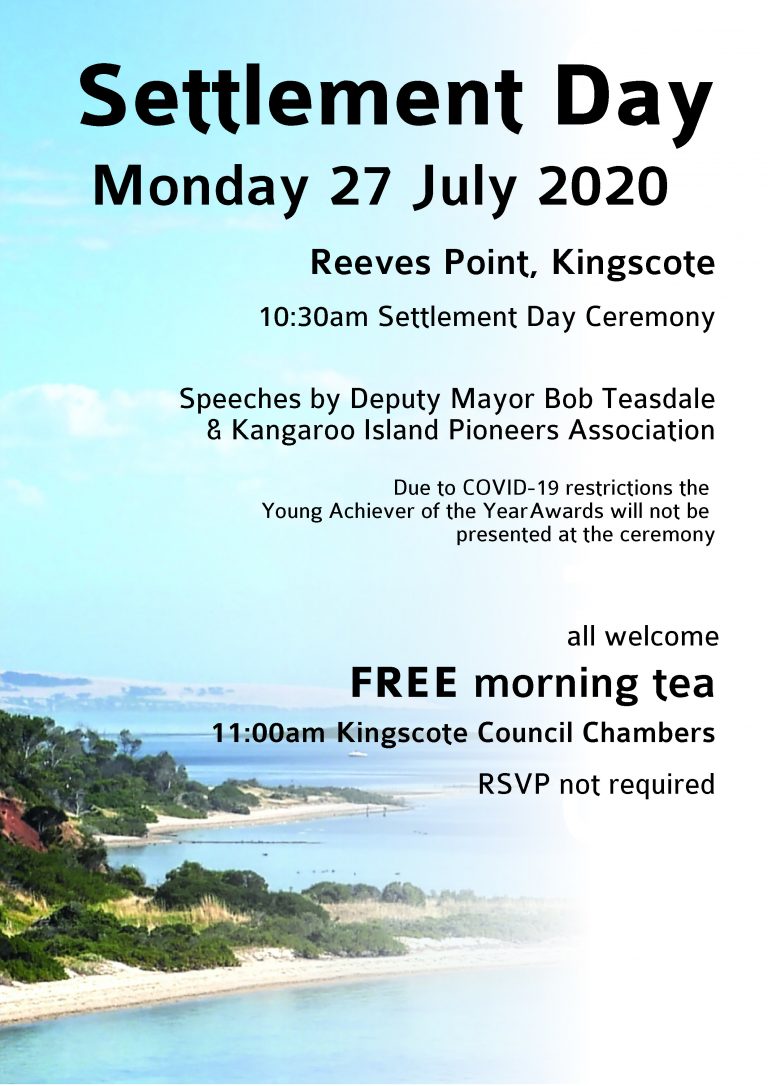 Settlement Day 2020 - ceremony and morning tea - Kangaroo Island ...